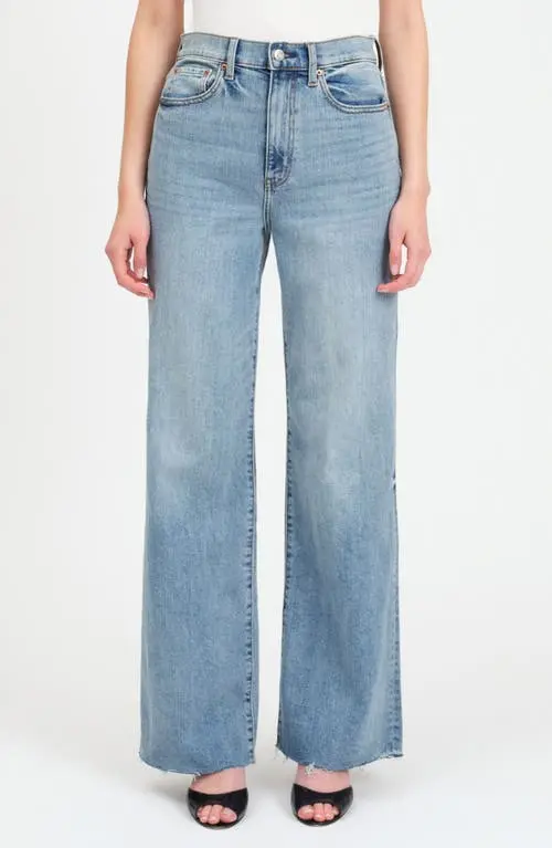 DAZE Far Out Raw Hem High Waist Wide Leg Jeans