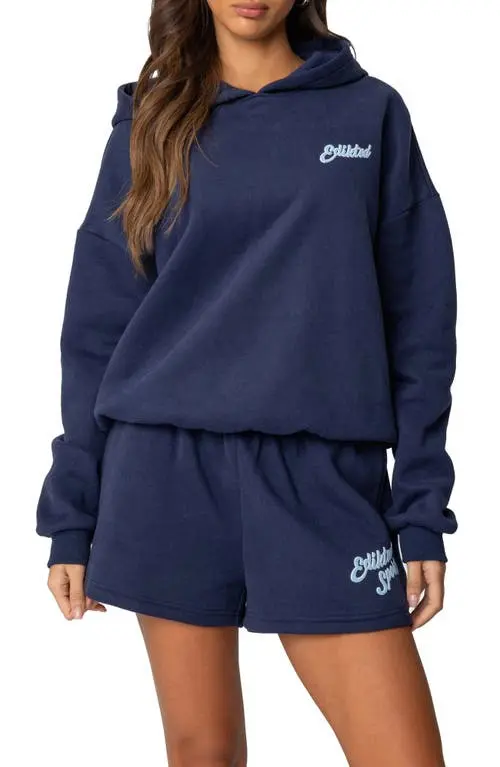 EDIKTED Sporty Hoodie - Navy