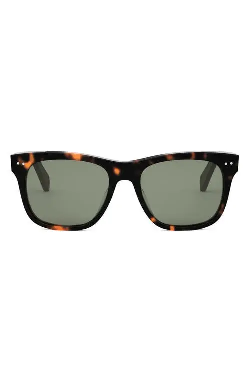 Celine Triomphe 54mm Square Sunglasses - Dark Havana / Green