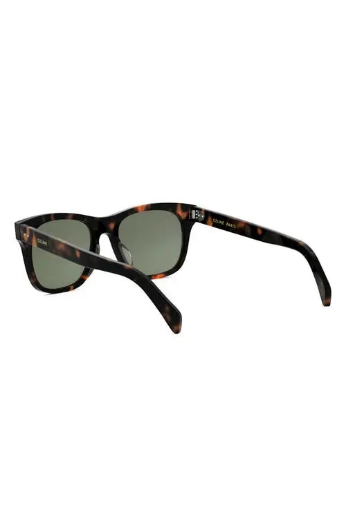Celine Triomphe 54mm Square Sunglasses - Dark Havana / Green
