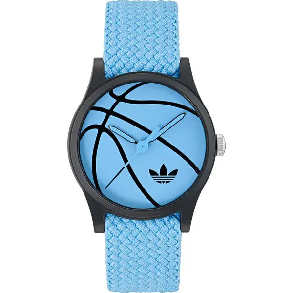 Adidas Ao Style Basketball Dial Webbing Strap Watch - Blue