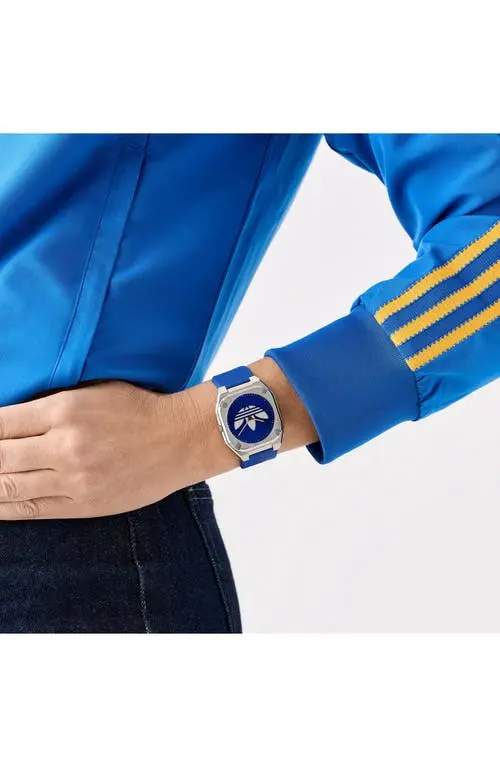 Adidas City Tech Thin Silicone Strap Watch - Blue
