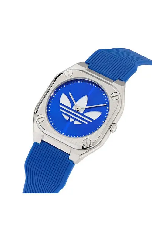 Adidas City Tech Thin Silicone Strap Watch - Blue