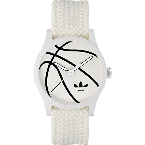 Adidas Ao Style Basketball Dial Webbing Strap Watch - White
