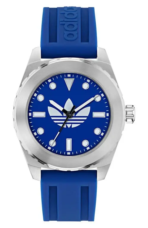 Adidas The Discoverer One Silicone Strap Watch - Blue