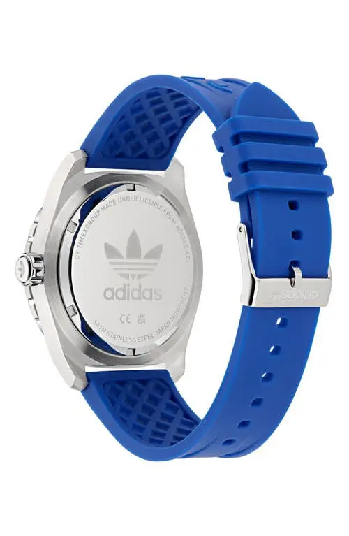 Adidas The Discoverer One Silicone Strap Watch - Blue