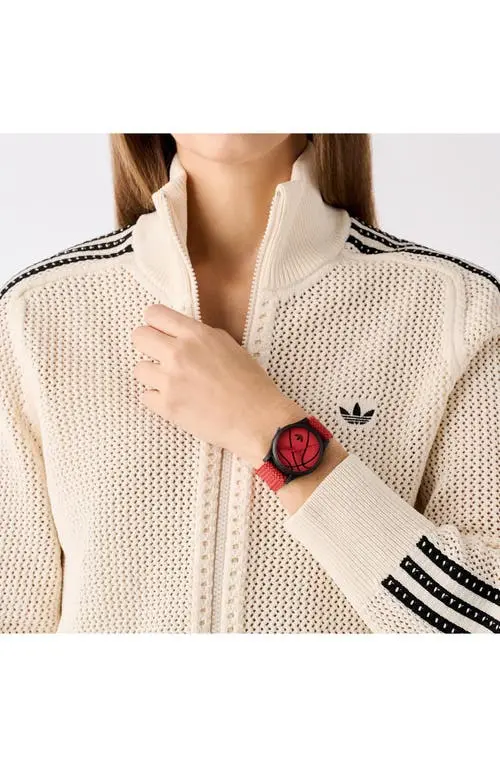 Adidas Ao Style Basketball Dial Webbing Strap Watch