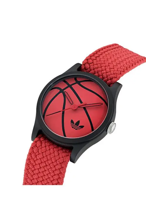 Adidas Ao Style Basketball Dial Webbing Strap Watch