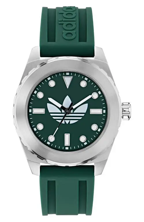 Adidas The Discoverer One Silicone Strap Watch - Green