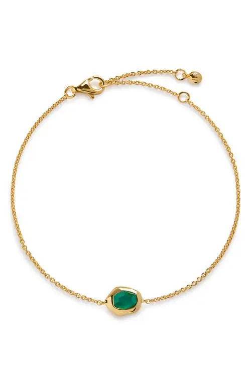 Monica Vinader Odyssey Green Onyx Chain Bracelet - 18ct Gold Vermeil / Green Onyx