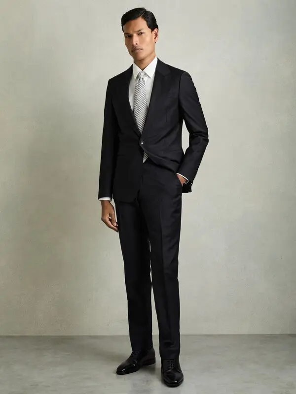 REISS Oscar Wool-blend Slim-fit Suit Trousers - Navy