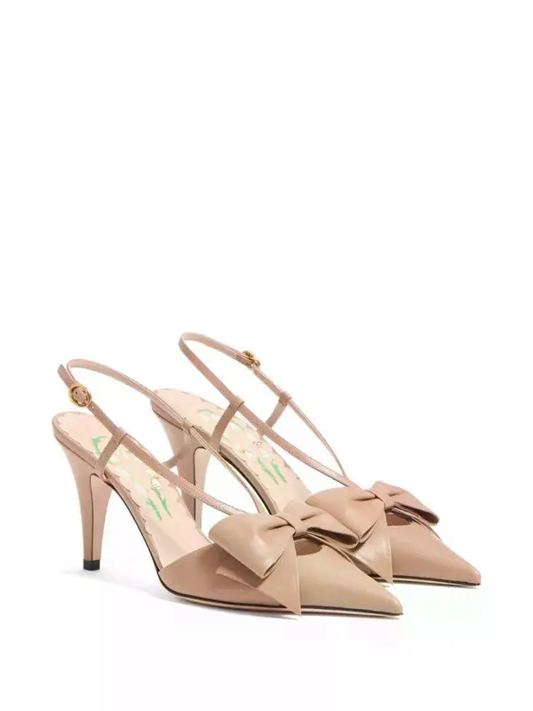 Valentino Garavani Bowow Slingback Pumps - Neutrals