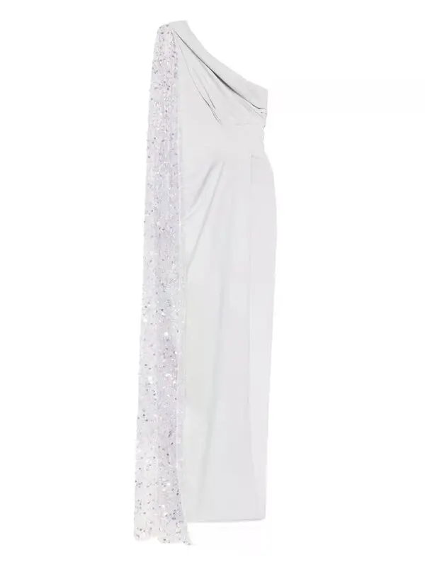 RHEA COSTA Sequin-embellished One-shoulder Gown