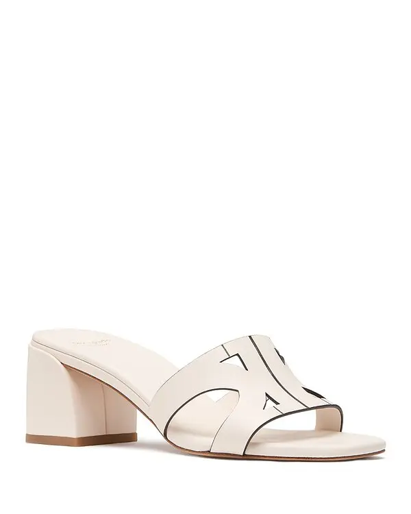 Kate Spade New York Double K Block Heel Sandals - Cream