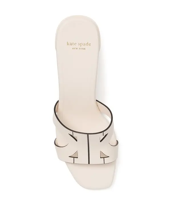 Kate Spade New York Double K Block Heel Sandals - Cream