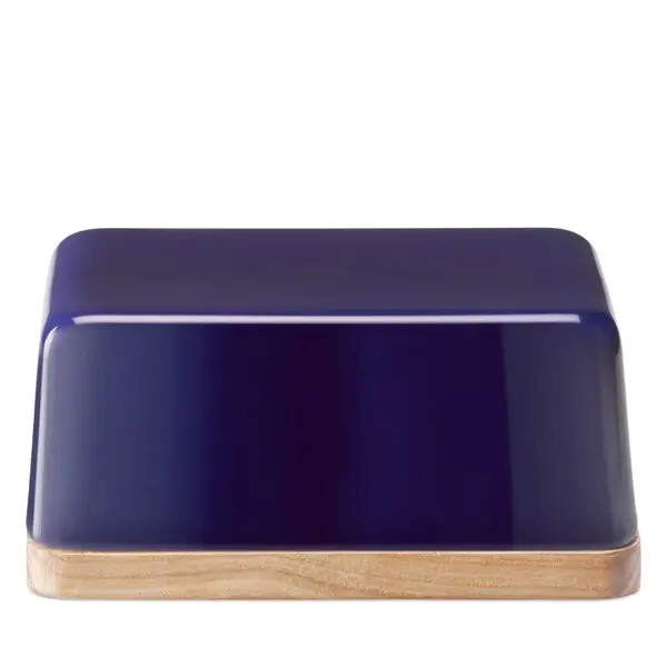 LSA Collective Porcelain And Ash Wood Butter Dish