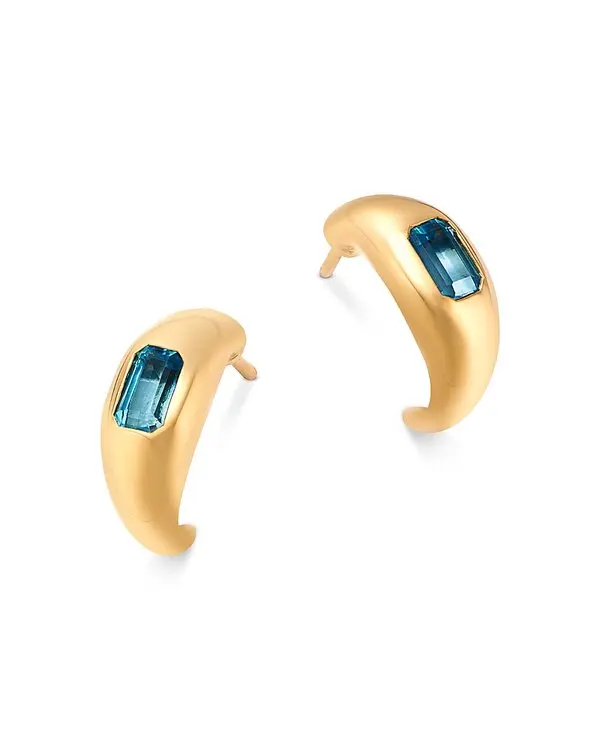 Bloomingdale'S Blue Topaz J-hoop Earrings - Blue/gold