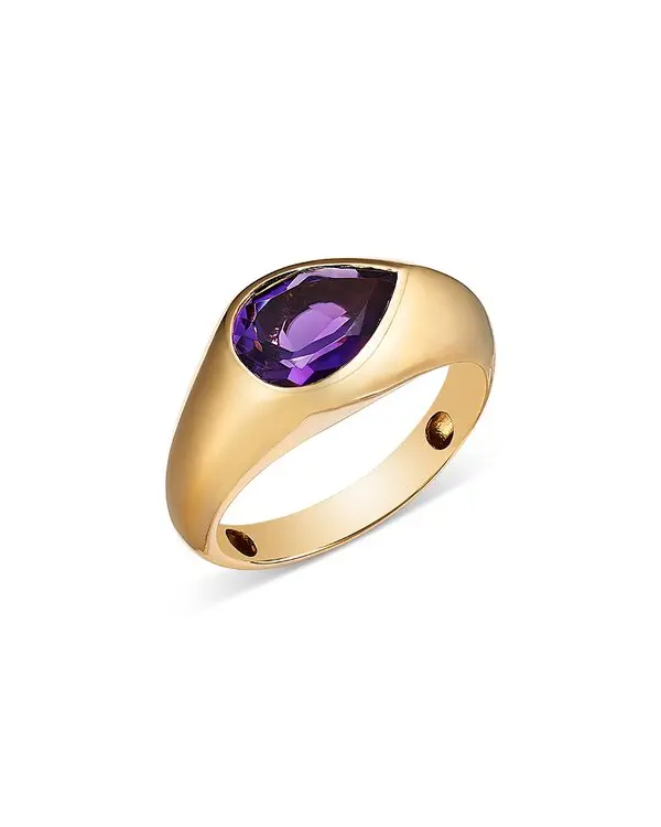 Bloomingdale'S Pear-shaped Amethyst Ring - Purple/gold