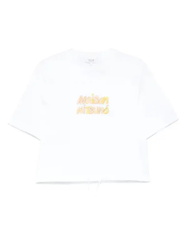Maison Kitsuné Embroidered-logo T-shirt - White
