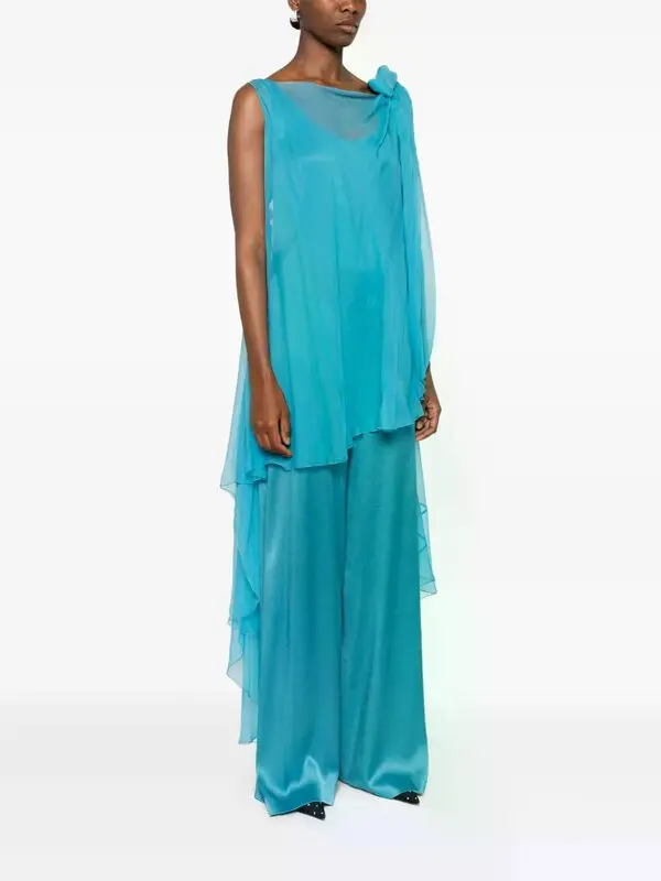 Alberta Ferretti Cape-detail Sleeveless Jumpsuit