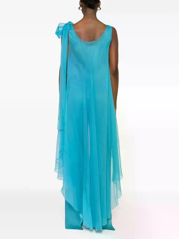 Alberta Ferretti Cape-detail Sleeveless Jumpsuit