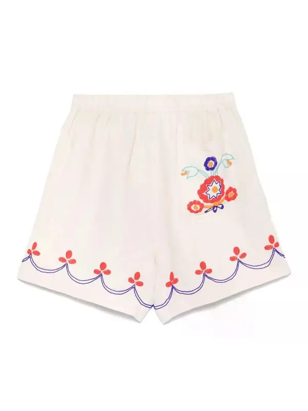 BODE Beaded Garden Party Shorts - Neutrals