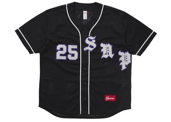 Supreme Old English Baseball Jersey - Black