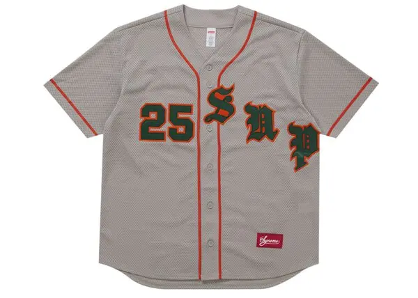 Supreme Old English Baseball Jersey - Grey