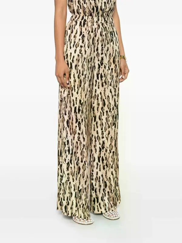 THE NINA STUDIO Animal-print Palazzo Pants