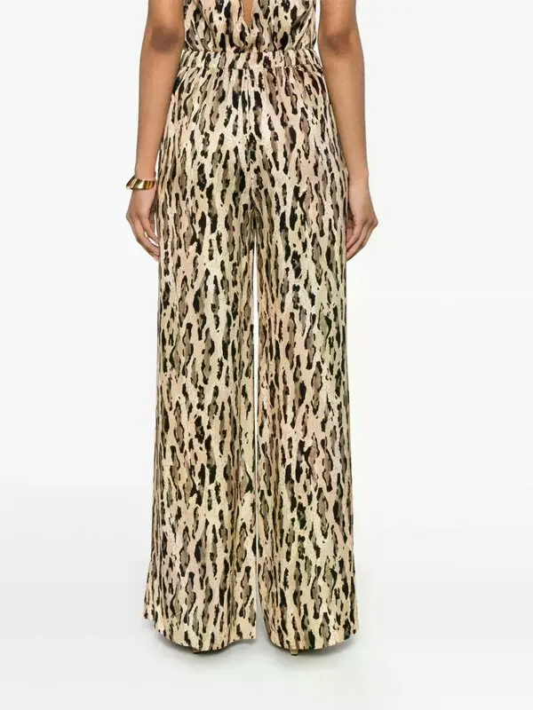THE NINA STUDIO Animal-print Palazzo Pants