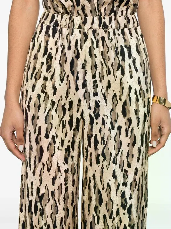 THE NINA STUDIO Animal-print Palazzo Pants