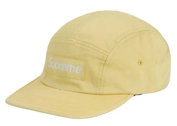 Supreme Washed Chino Twill Camp Cap - Light Yellow