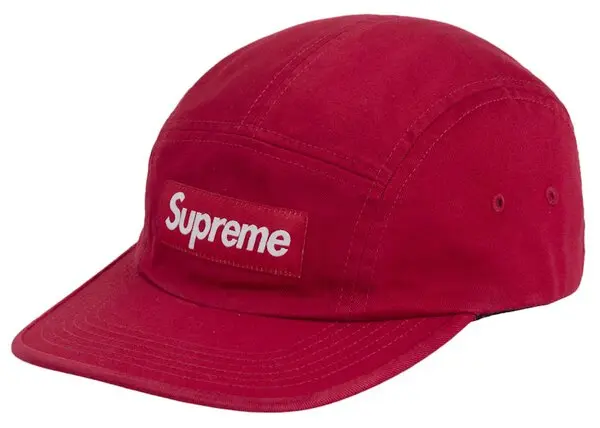 Supreme Washed Chino Twill Camp Cap - Red