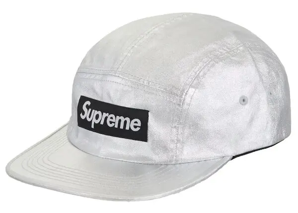 Supreme Washed Chino Twill Camp Cap - Silver