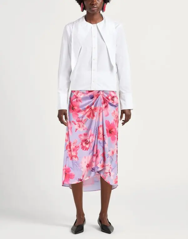 Pinko Midi Floral-print Asymmetric Skirt