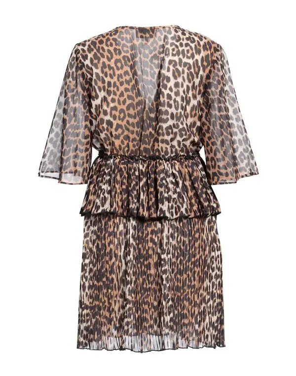 open lace back dress GANNI Women's Pleated Georgette Flounce Smock Midi Dress  Saint Bernard