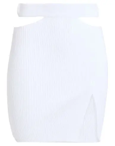 KONTATTO Flared Ribbed Mini Skirt - White