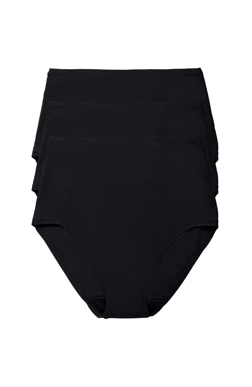 Natori Bliss Bare Cotton High Waist Brief 3-pack - Black