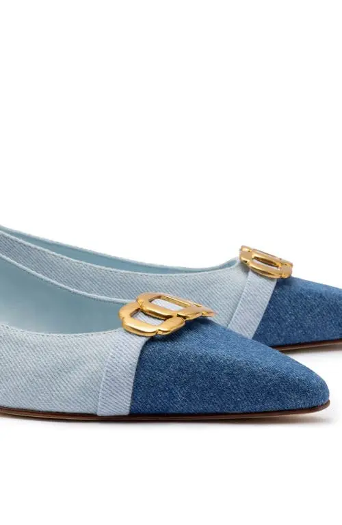 Larroude Franca Kitten Heel Slingback Pump - Blue