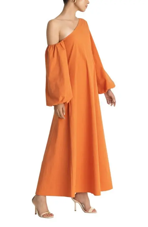 DIARRABLU Ankle-length Niva Dress - Solid Orange