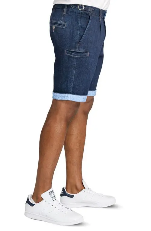 BROOKLYN BRIGADE Slim Fit Pleated Shorts - Navy