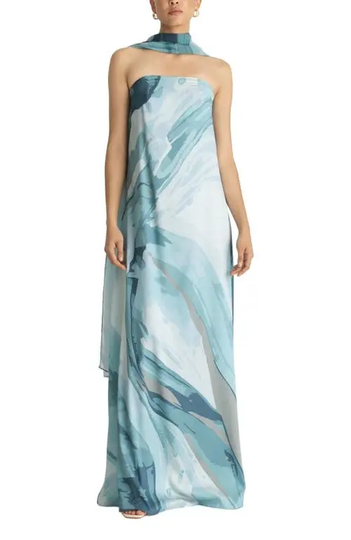 DIARRABLU Tubi Dress With Chiffon Cover-up - Aura Blu