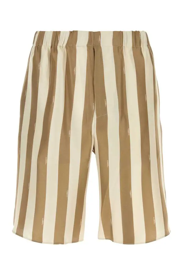 Fendi Printed Silk Bermuda Shorts - Stripped