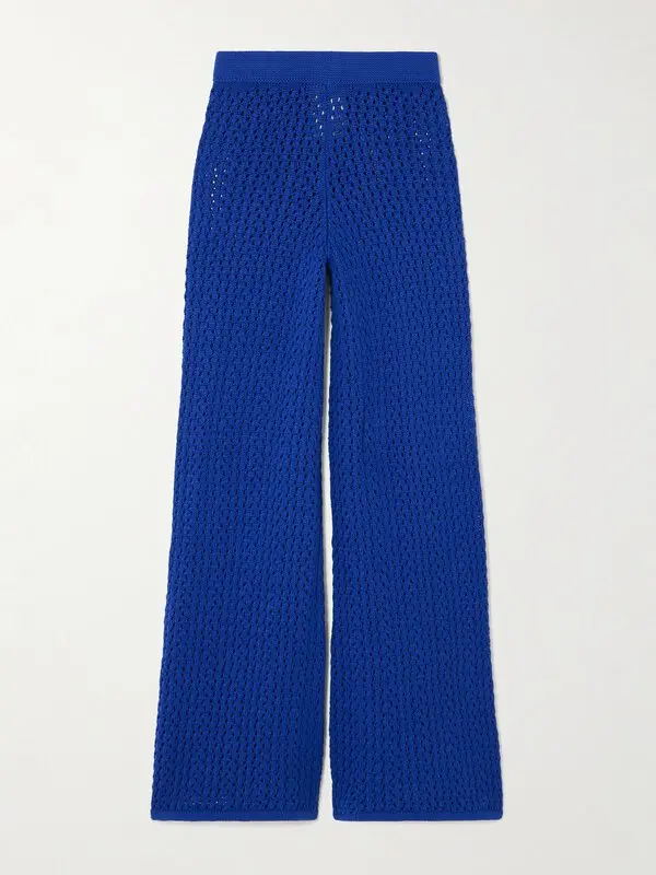 Escvdo Espina Crocheted Cotton Flared Pants