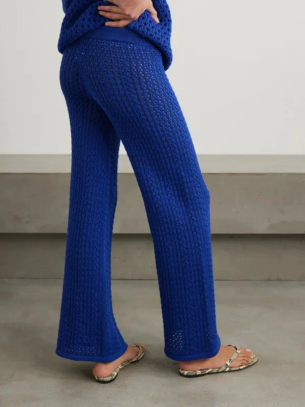 Escvdo Espina Crocheted Cotton Flared Pants