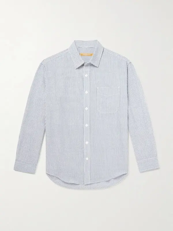 FRIZMWORKS Og Oversized Striped Cotton-blend Seersucker Shirt
