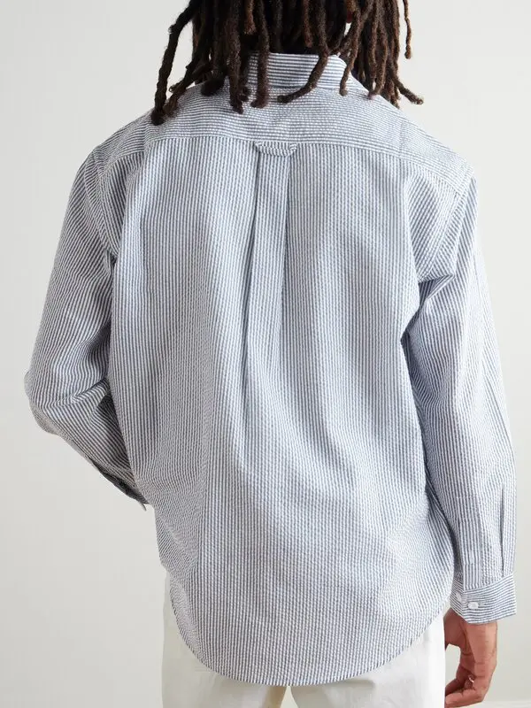 FRIZMWORKS Og Oversized Striped Cotton-blend Seersucker Shirt