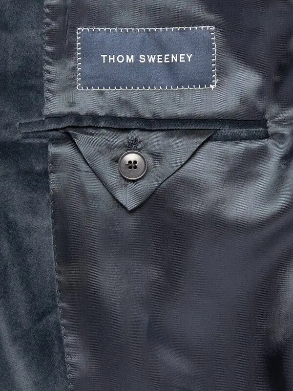 Thom Sweeney Shawl-lapel Double-breasted Cotton-velvet Tuxedo Jacket