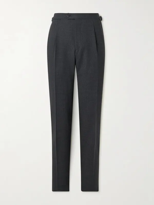 Thom Sweeney Straight-leg Pleated Wool Trousers