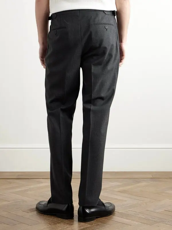 Thom Sweeney Straight-leg Pleated Wool Trousers